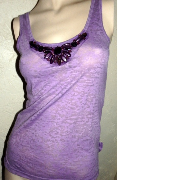 David Kline | Tops | David Kline Purple Beaded Shell Top Shirt | Poshmark